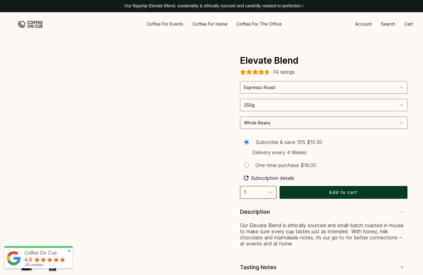 desktop - cloaking - Elevate Blend | Coffee Blend – Coffee On Cue ...